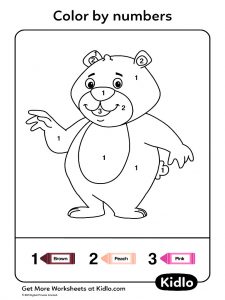 Color By Numbers - Animals Worksheet #04 - Kidlo.com