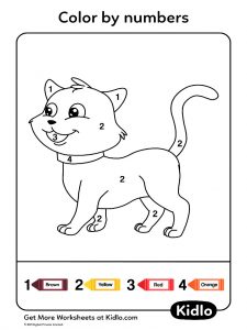 Color By Numbers - Animals Worksheet #07 - Kidlo.com