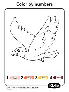 Color By Numbers - Birds Worksheet #09 - Kidlo.com
