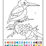 Color By Numbers - Birds Worksheet #13 - Kidlo.com