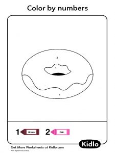 Color By Numbers - Food Worksheet #02 - Kidlo.com