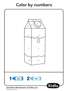 Color By Numbers - Food Worksheet #03 - Kidlo.com