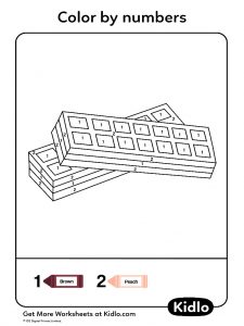 Color By Numbers - Food Worksheet #04 - Kidlo.com