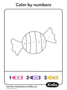 Color By Numbers - Food Worksheet #06 - Kidlo.com