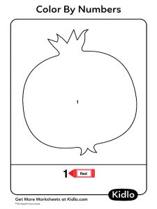 Color By Numbers - Fruits Worksheet #01 - Kidlo.com