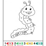 Color By Numbers - Insects Worksheet #08 - Kidlo.com