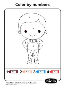 Color By Numbers - Profession Worksheet #04 - Kidlo.com