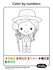 Color By Numbers - Profession Worksheet #19 - Kidlo.com