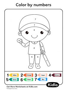 Color By Numbers - Profession Worksheet #24 - Kidlo.com