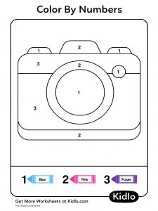 Color By Numbers - Objects Worksheet #08 - Kidlo.com