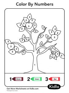 Color By Numbers - Objects Worksheet #14 - Kidlo.com