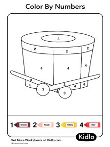 Color By Numbers - Objects Worksheet #17 - Kidlo.com