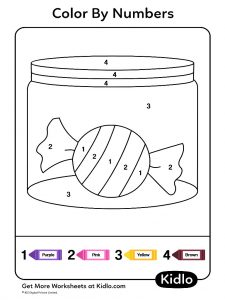 Color By Numbers - Objects Worksheet #20 - Kidlo.com