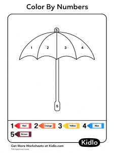 Color By Numbers - Objects Worksheet #21 - Kidlo.com