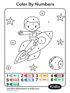 Color By Numbers - Objects Worksheet #24 - Kidlo.com