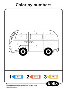 Color By Number - Modes Of Transport Worksheet #09 - Kidlo.com