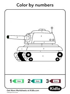 Color By Number - Modes Of Transport Worksheet #10 - Kidlo.com