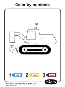 Color By Numbers - Modes Of Transport Worksheet #11 - Kidlo.com