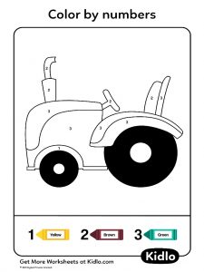 Color By Numbers - Modes Of Transport Worksheet #16 - Kidlo.com
