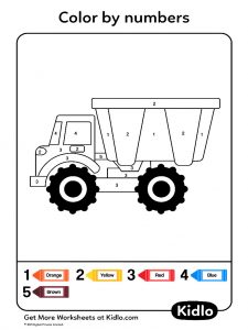 Color By Numbers - Modes Of Transport Worksheet #35 - Kidlo.com
