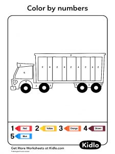 Color By Numbers - Modes Of Transport Worksheet #38 - Kidlo.com
