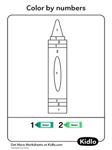 Color By Number - School Objects #05 - Kidlo.com