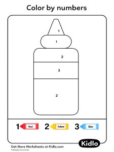 Color By Number - School Objects #08 - Kidlo.com