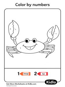 Color By Number - Underwater Animals Worksheet #01 - Kidlo.com