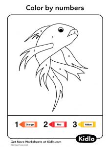 Color By Numbers - Underwater Animals Worksheet #11 - Kidlo.com
