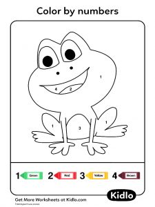 Color By Numbers - Underwater Animals Worksheet #12 - Kidlo.com