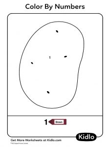 Color By Number - Vegetables Worksheet #01 - Kidlo.com
