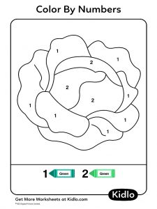 Color By Number - Vegetables Worksheet #04 - Kidlo.com