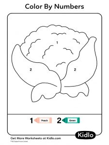 Color By Number - Vegetables Worksheet #05 - Kidlo.com