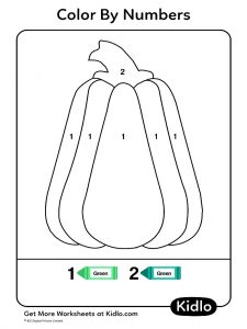 Color By Number - Vegetables Worksheet #06 - Kidlo.com