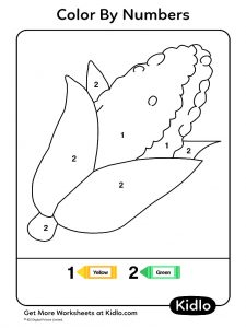 Color By Number - Vegetables Worksheet #07 - Kidlo.com
