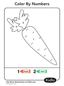 Color By Number - Vegetables Worksheet #09 - Kidlo.com