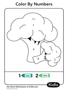 Color By Number - Vegetables Worksheet #10 - Kidlo.com