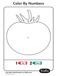 Color By Numbers - Vegetables Worksheet #11 - Kidlo.com