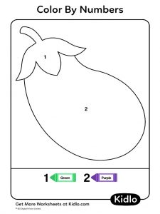 Color By Numbers - Vegetables Worksheet #12 - Kidlo.com