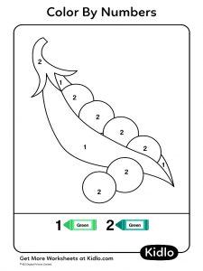 Color By Numbers - Vegetables Worksheet #13 - Kidlo.com