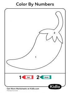 Color By Numbers - Vegetables Worksheet #14 - Kidlo.com