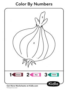 Color By Numbers - Vegetables Worksheet #17 - Kidlo.com