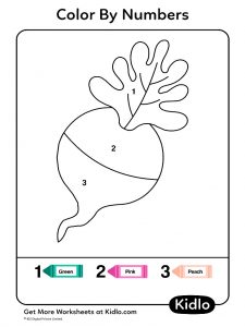 Color By Numbers - Vegetables Worksheet #19 - Kidlo.com