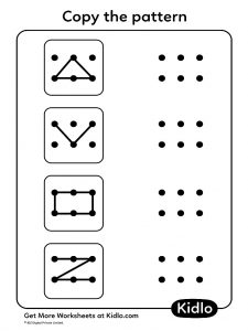 Copy The Patterns - 6 Dots Pattern Worksheet #04 - Kidlo.com