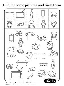 Circle The Same Pictures – Worksheet #01 - Kidlo.com