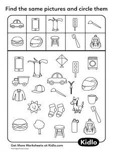 Circle The Same Pictures – Worksheet #03 - Kidlo.com