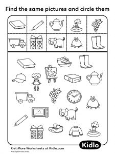 Circle The Same Pictures – Worksheet #09 - Kidlo.com