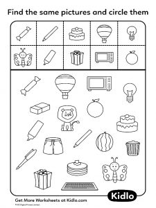 Circle The Same Pictures – Worksheet #10 - Kidlo.com