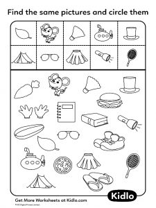 Circle The Same Pictures – Worksheet #11 - Kidlo.com