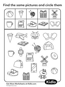 Circle The Same Pictures – Worksheet #12 - Kidlo.com